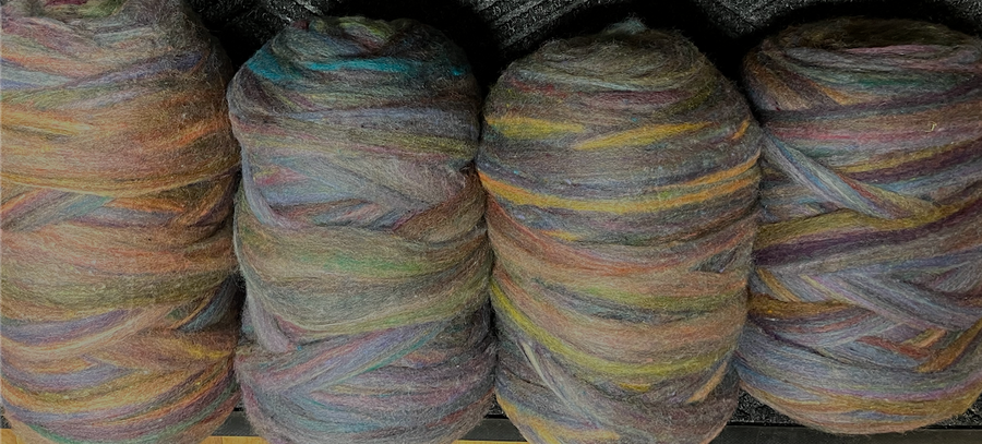 Mill End Deep Tones Roving Montage Merino/Silk/Corriedale/Alpaca Beaut ...